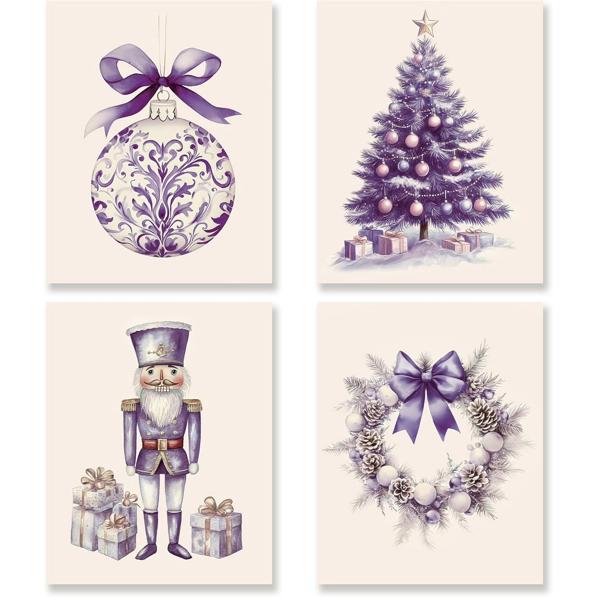 Click here for Tingge Christmas Wall Art Decor Set Of 4 - Retro W... prices