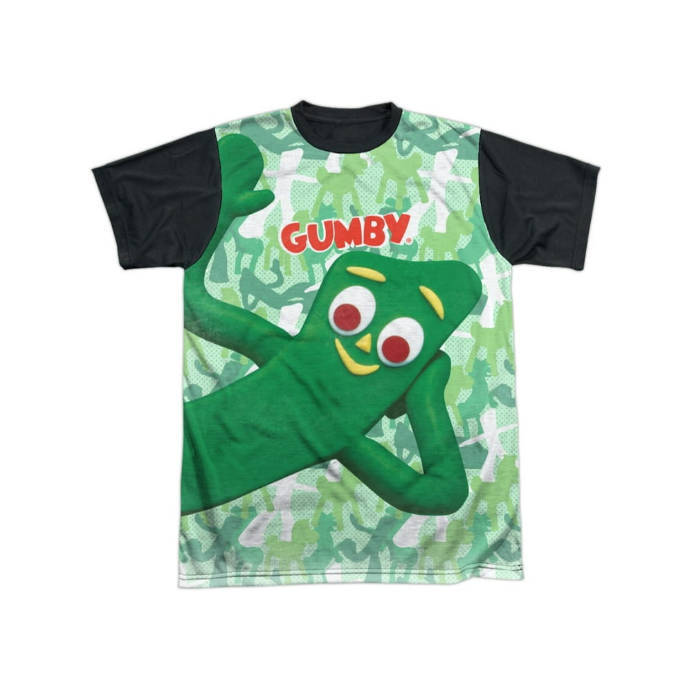 Gumby - Gumby 1960's Claymation TV Series Camouflage Adult Black Back T ...