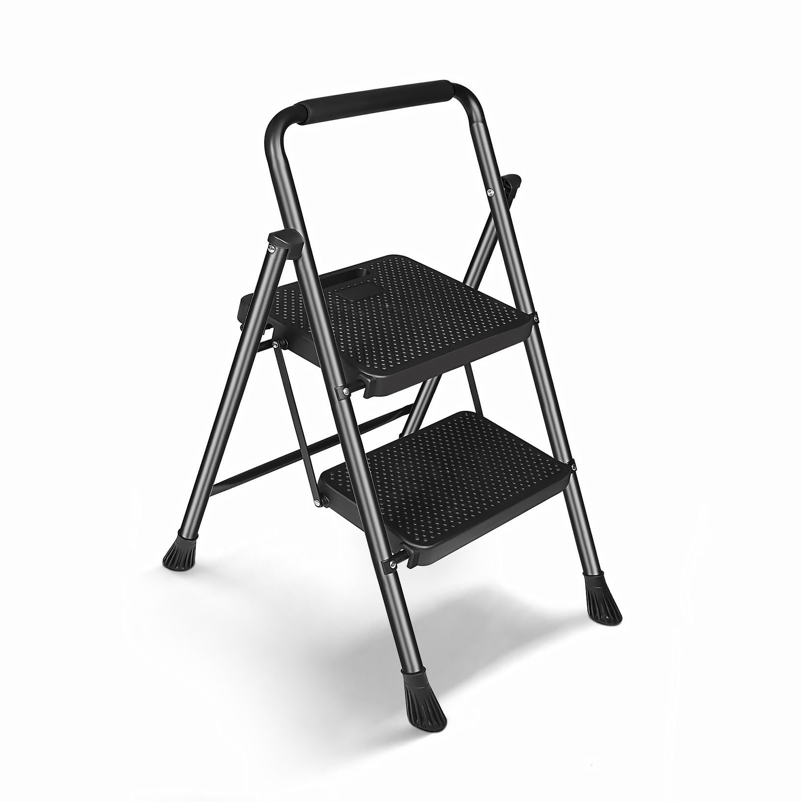 EPOTOOR Portable Folding Step Stool Sturdy Ladder w/ Utility Tray Wide ...