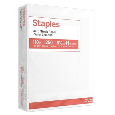 "Staples Premium Matte Plain Cardstock Paper, 110 lbs, 8.5"" x 11 ...