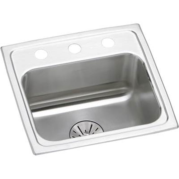 Elkay, DRKAD251750X , 18 Gauge Stainless Steel 25" x 17" x 5" Single ...