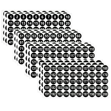 Polka Dots Numbers Stickers - Walmart.com