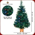 YUETJIN 32 inch Pre-lit Mini Fiber Optic Tabletop Artificial Christmas Tree with LED Starry ...