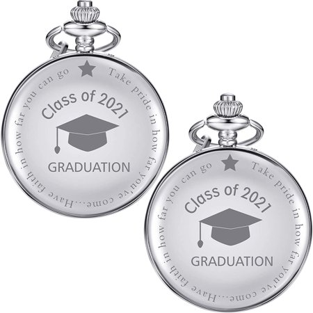 2 Pieces Classic Pocket Watch School Class of 2021 Graduation Gift ...