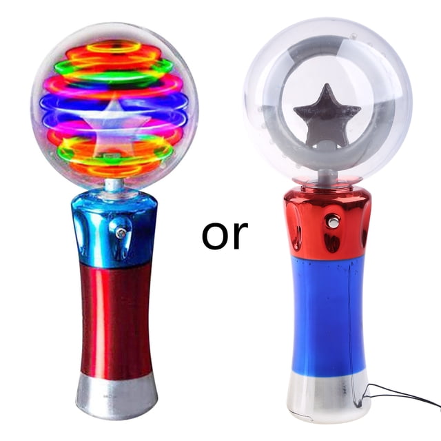 Flashing LED Wand Light Up Spinning Ball Wand Christmas Light Show ...