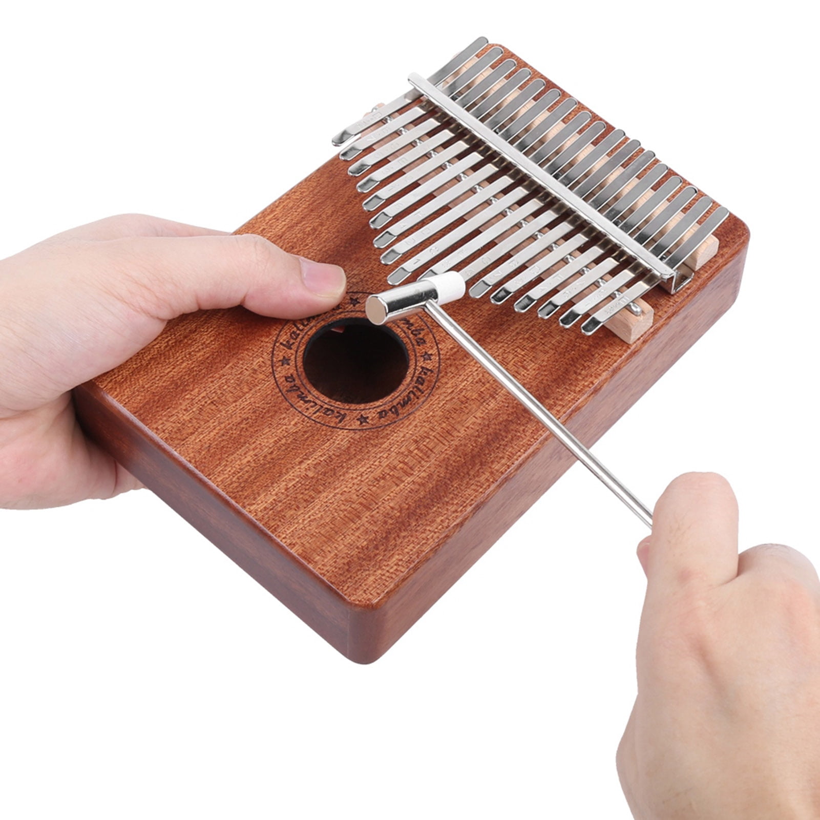 Buy EOTVIA 17-Tone Kalimba Portable Sapele Thumb Piano with Hammer ...