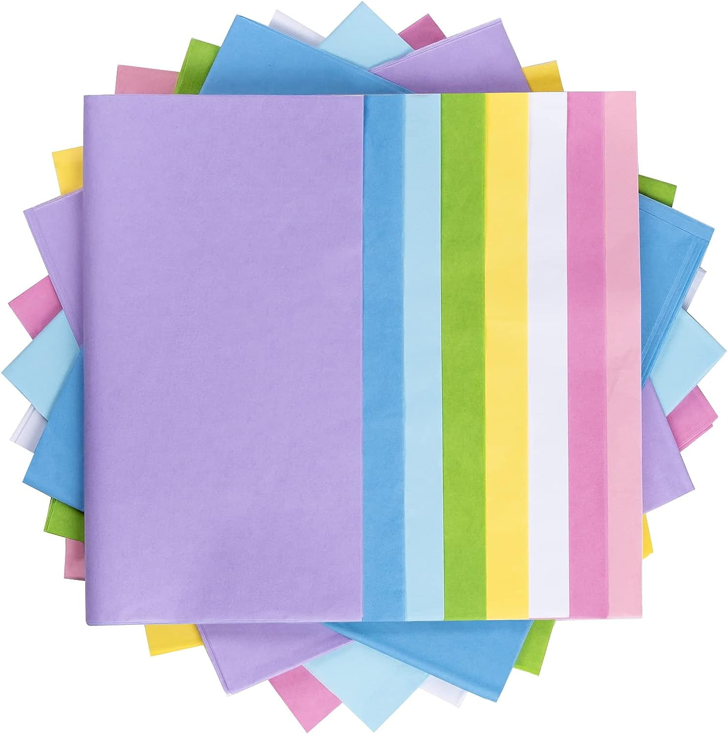 Ruspepa Colored Tissue Paper, 8 Assorted Rainbow Colors, 120 Sheets ...