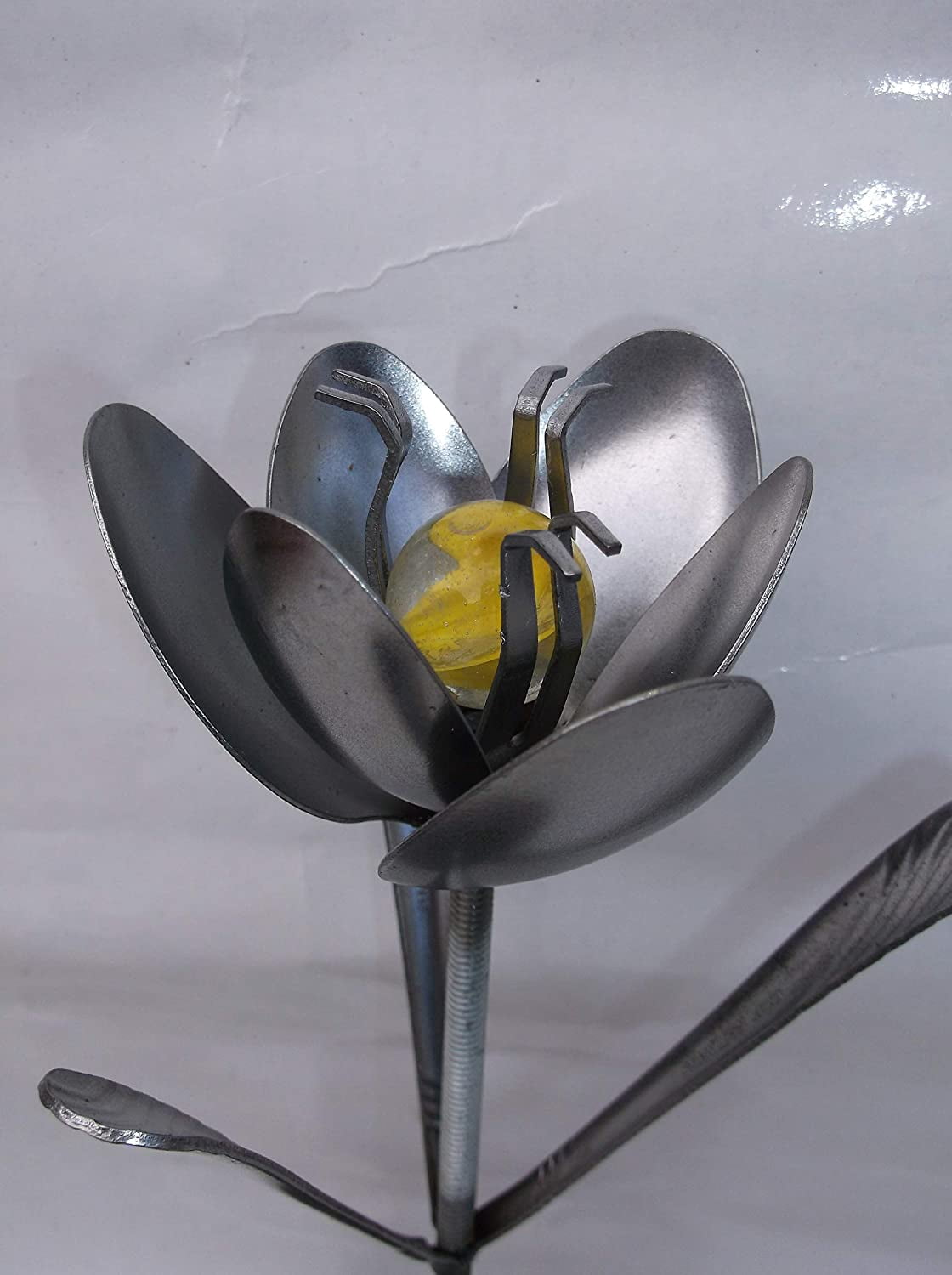 Yellow Tulip, Metal Art Tulip, Recycled Silverware Flower - Walmart.com