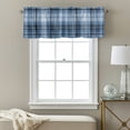 Blue Plaid Valances for Windows Rustic Farmhouse Rod Pocket Light ...