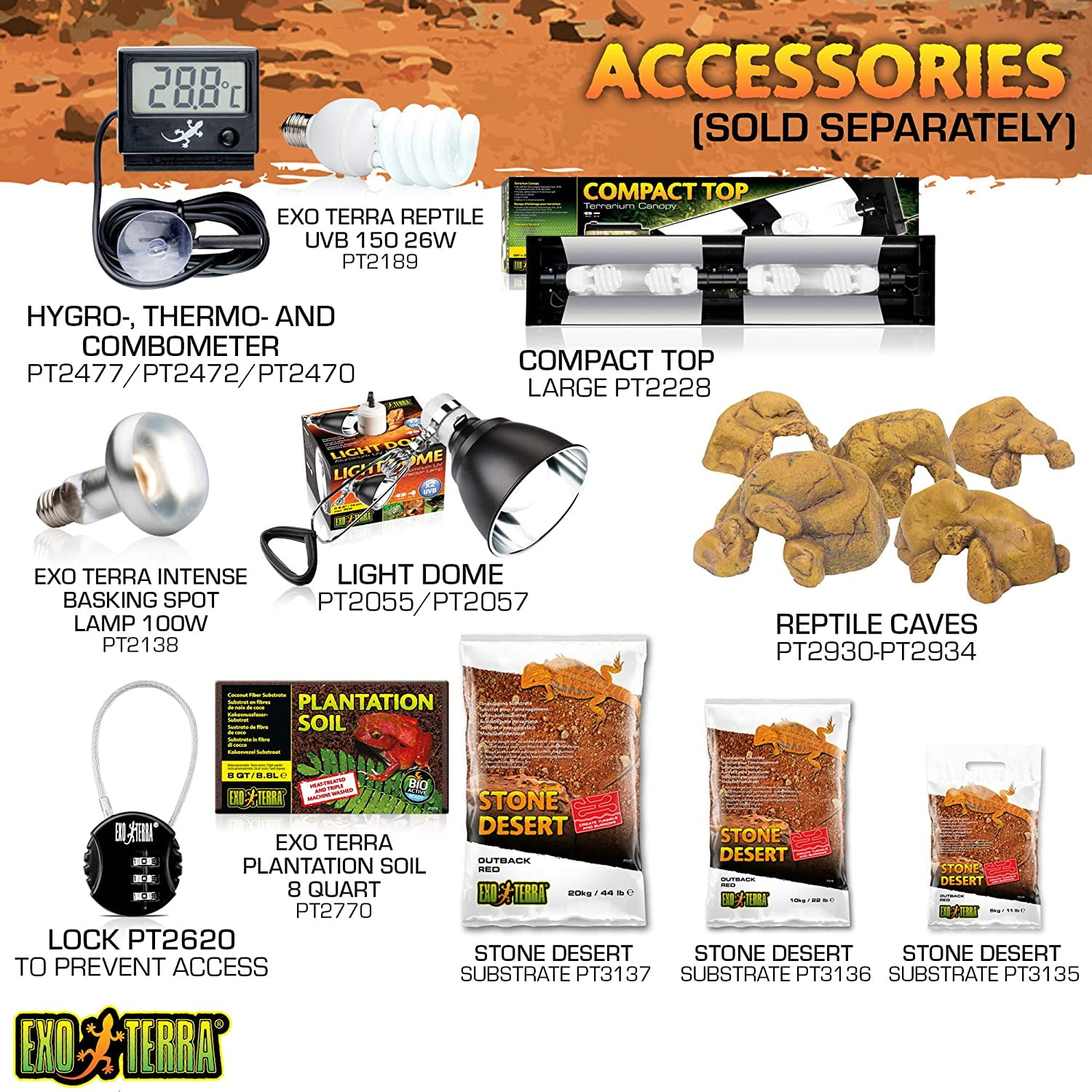 Buy Exo Terra Glass Natural Terrarium Kit, for Reptiles and Amphibians, Small Tall, 18 x 18 x 24 ...