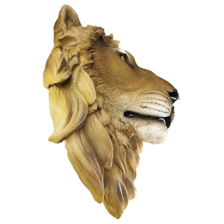 African Lion Head Mount Wall Statue Mini Bust Leo 9.5 In. - Walmart.com ...