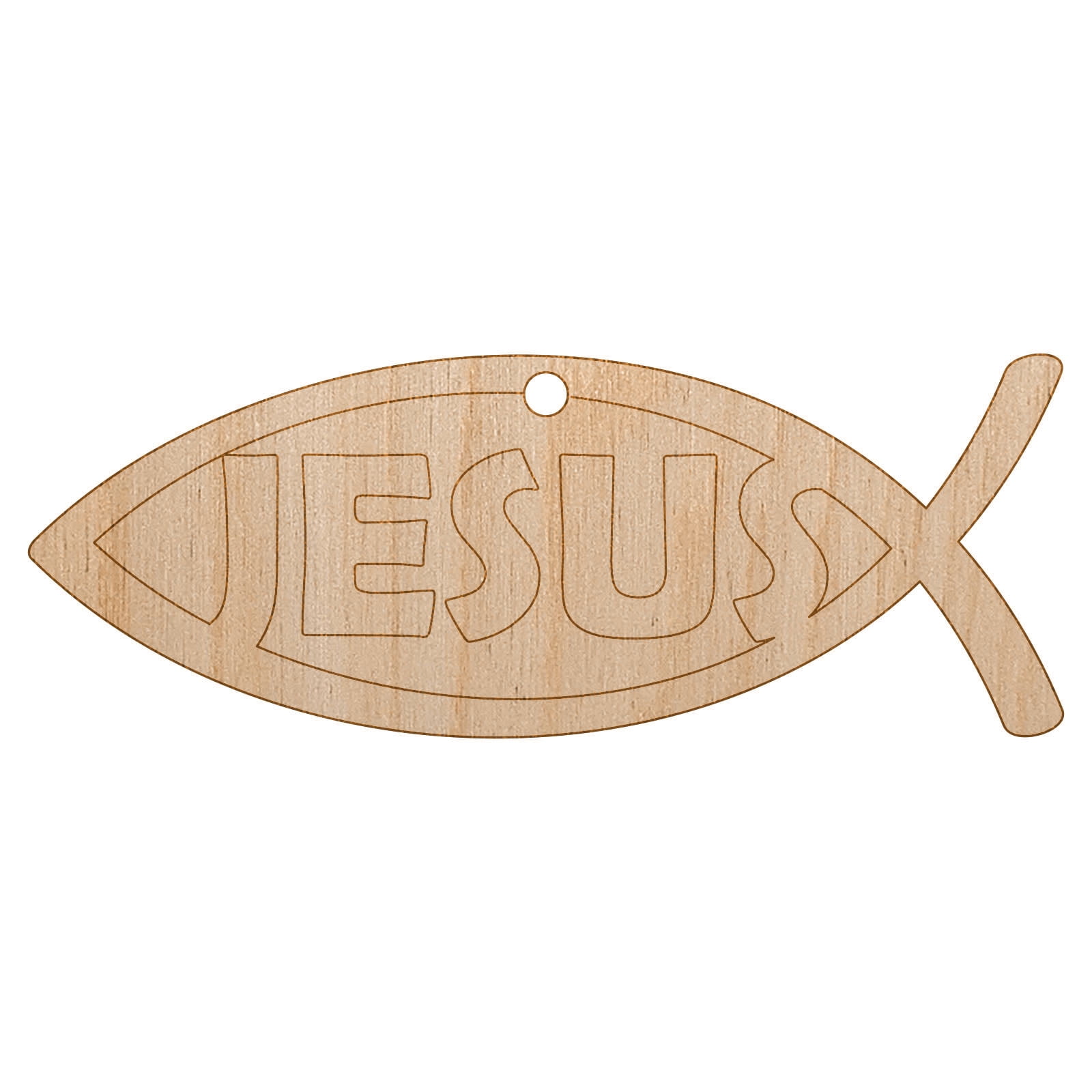 Jesus Ichthys Fish Christian Sketch Wood Holiday Christmas Tree ...
