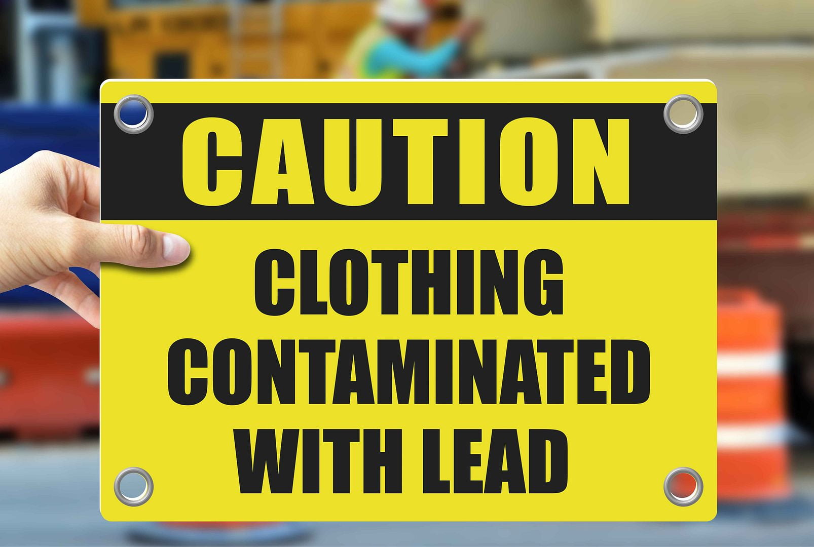 CLOTHING CONTAMINATED WITH LEAD | Warning Notice Caution Danger 3mm PVC ...