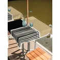 Beige Black Square Outdoor Tablecloth with Umbrella Hole Vintage ...