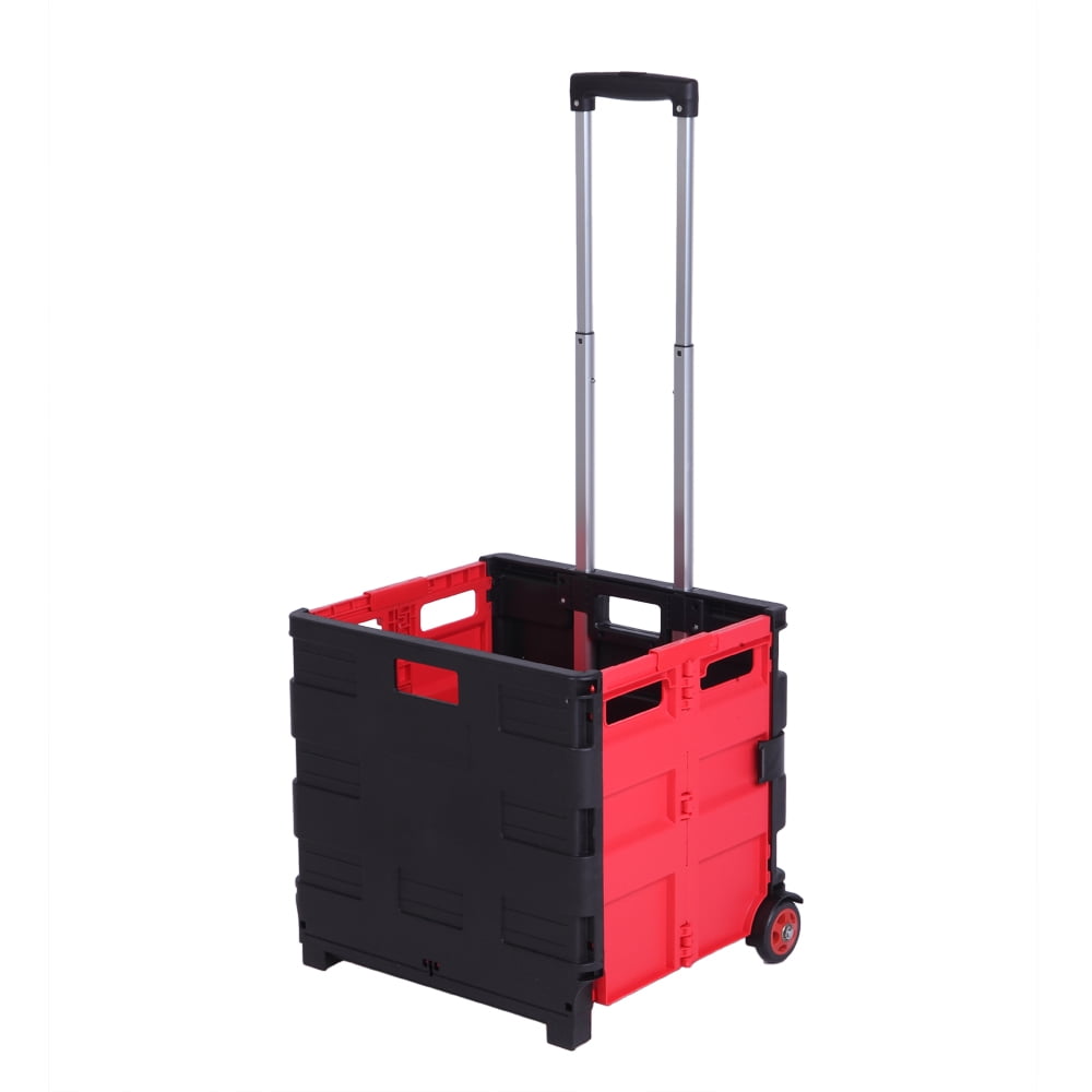 Two-Wheeled Collapsible Handcart Rolling Utility Cart with seat Heavy ...