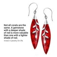 Red Coral Dangle Fashion Earrings in 925 Sterling Silver - Handmade ...