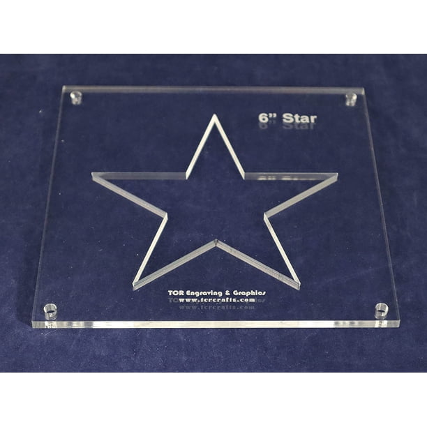 Star Template Inside 6 Inch - Clear 1/4 Inch Thick Acrylic - Walmart.com