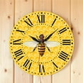 Yellow Wall Clocks 30cm for Living Room Battery Powered Accurate ...