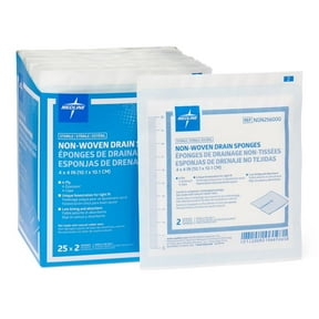McKesson Sterile Cotton Wound Dressings 2x2 Inch, 8-Ply Gauze Sponges ...