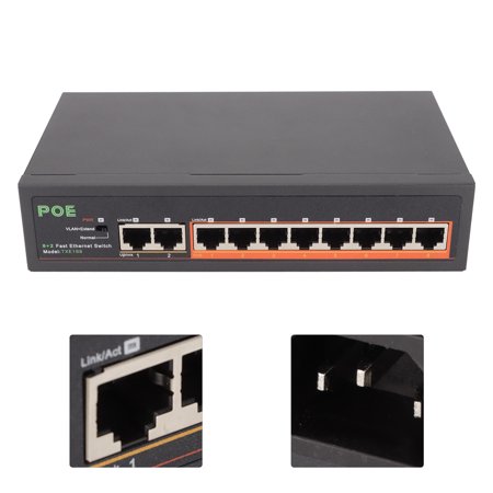 8 Ports PoE Switch RJ45 10/100 RJ45 Adaptive Port 10/100mbps Full ...