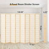 JOSTYLE 8 Panel Room Divider, 5.9 Ft Folding Privacy Screen, Shoji ...