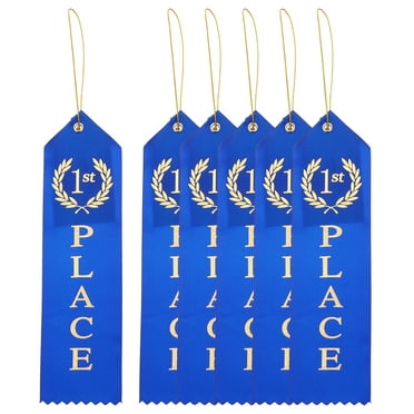 RibbonsNow 1st Place Award Ribbons - 25 Blue Ribbons with Card & String ...