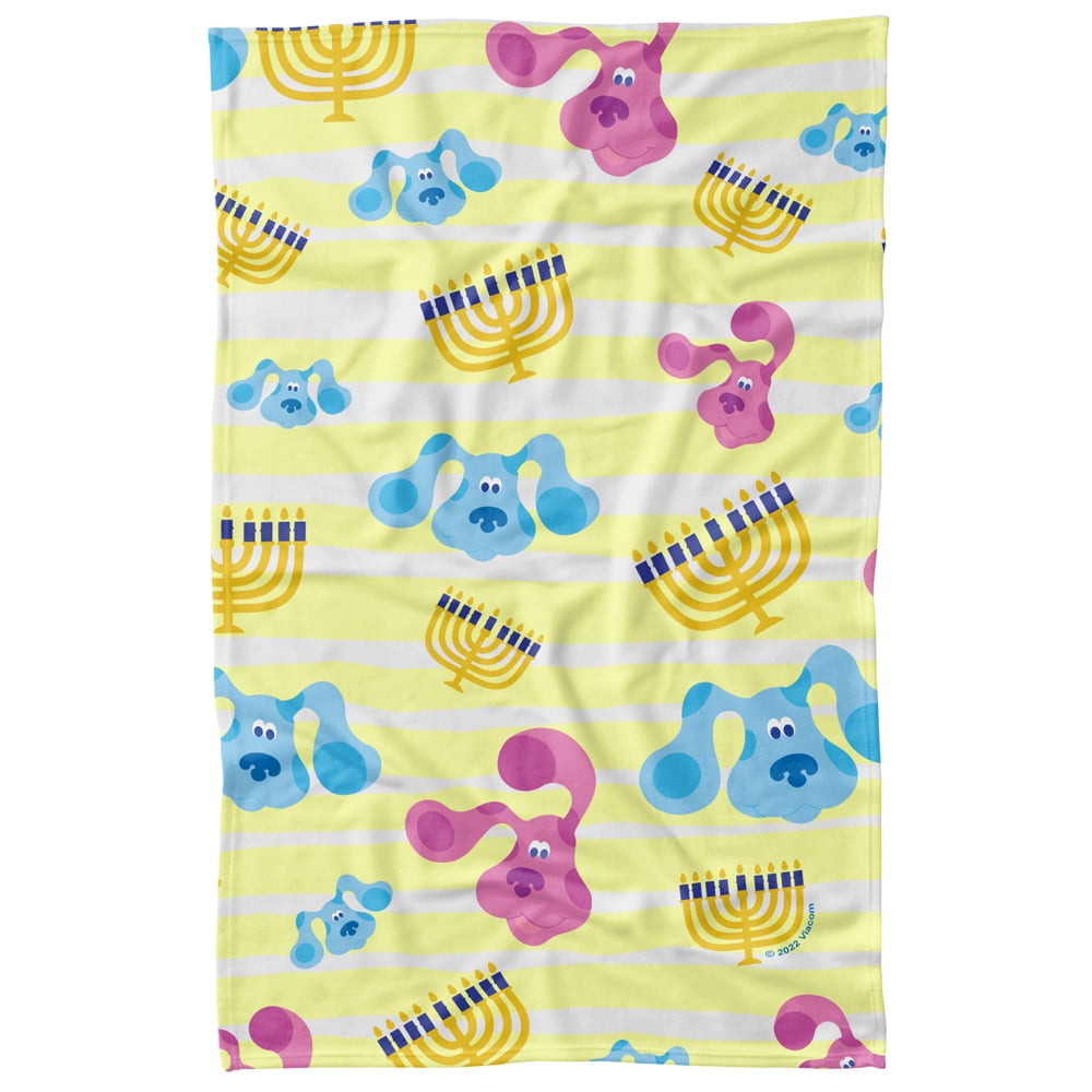 Blue's Clues Blanket, 36'x58' Blues Hanukka Pattern Fleece Blanket ...