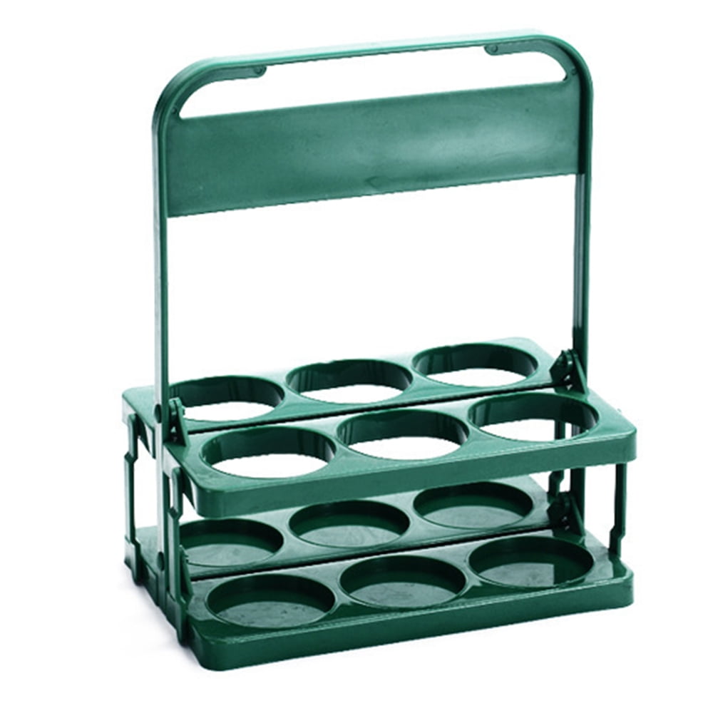 6-Bottle Caddy Plastic Portable Wine Rack Foldable Basket Bar Tools ...