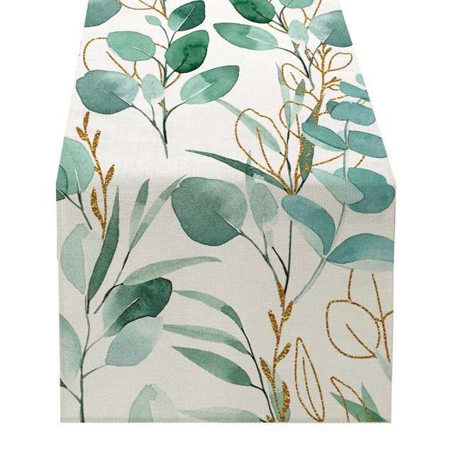 DISHAN Botanical Print Table Runner - Summer Farmhouse Rustic Greenery ...