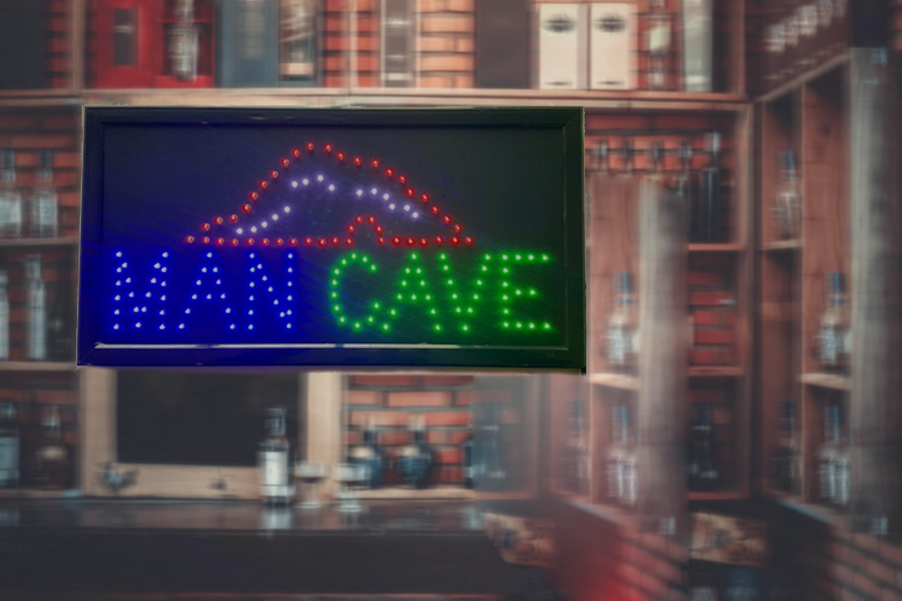 Electrical Man Cave LED Sign; Product Size: 18.89x9.84x0.75; Flashing ...