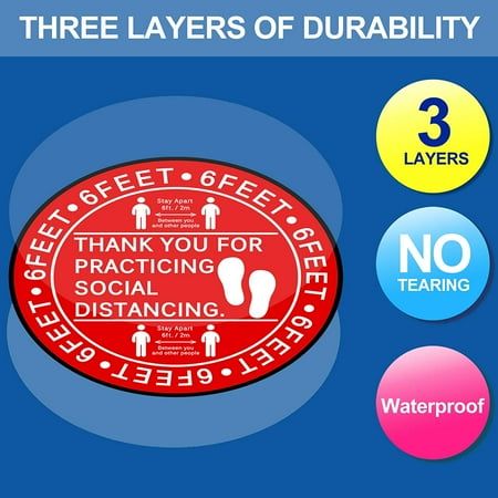 30 Pieces Social Distancing Floor Decal Stickers 6 Feet Distance Floor ...