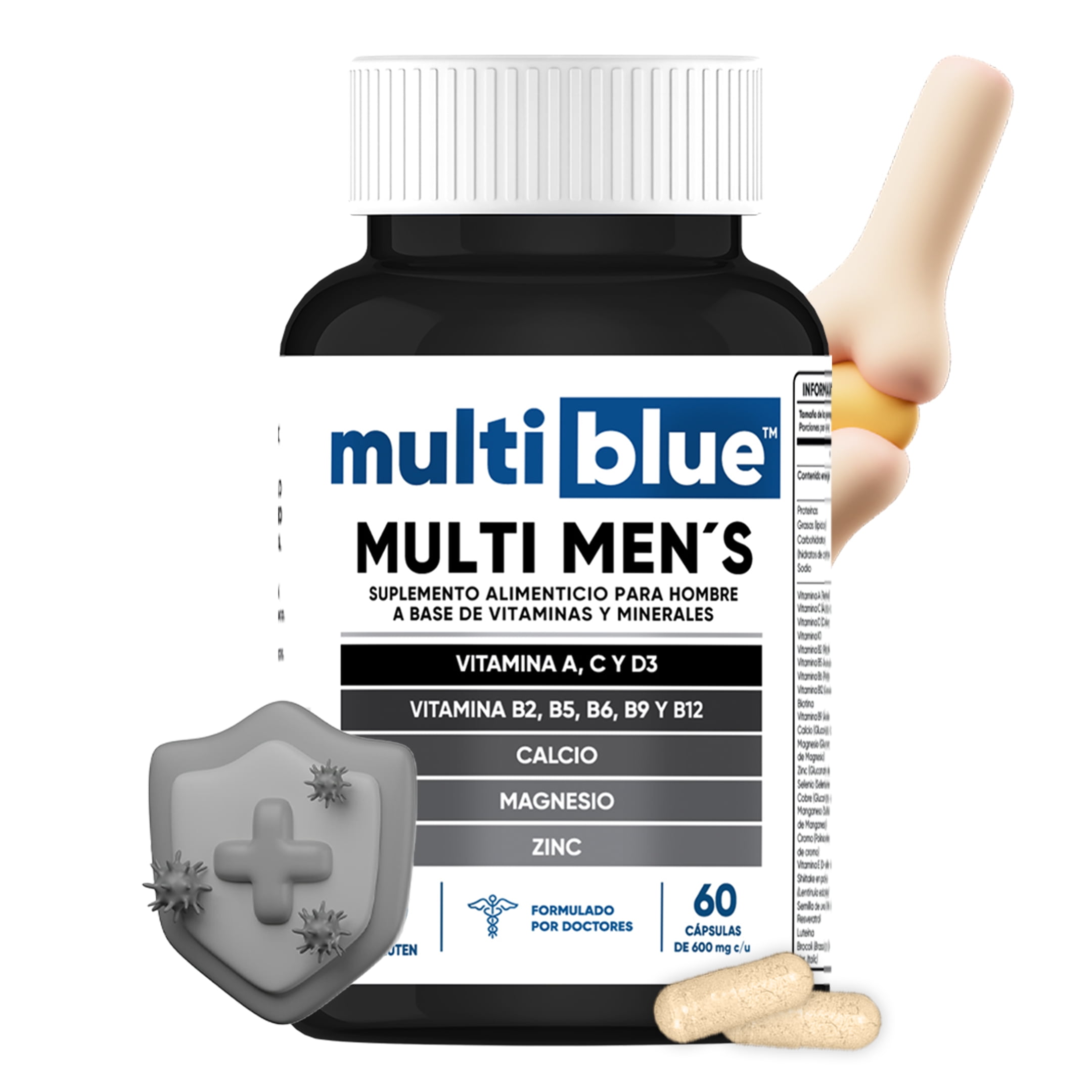 Multi Men - 60 Cápsulas de 600mg | Complejo Multivitaminico Hombre con ...