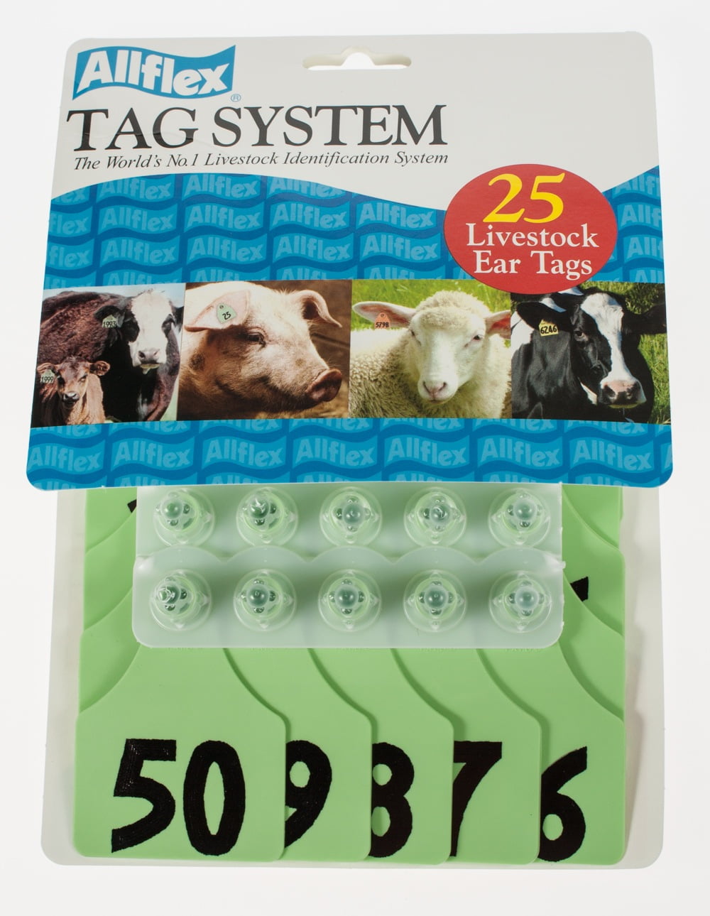 Allflex Global Ear Tag, 3" x 2.25", Large, Green, [26 - 50] - Walmart.com