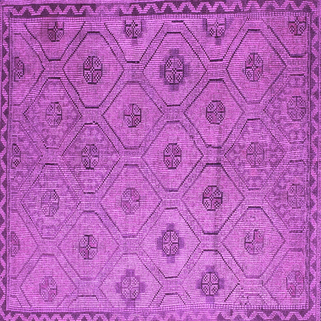 Ahgly Company Indoor Square Southwestern Purple Country Area Rugs, 6 ...