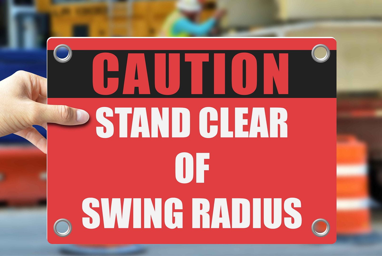 STAND CLEAR OF SWING RADIUS | Warning Notice Caution Danger 3mm PVC ...