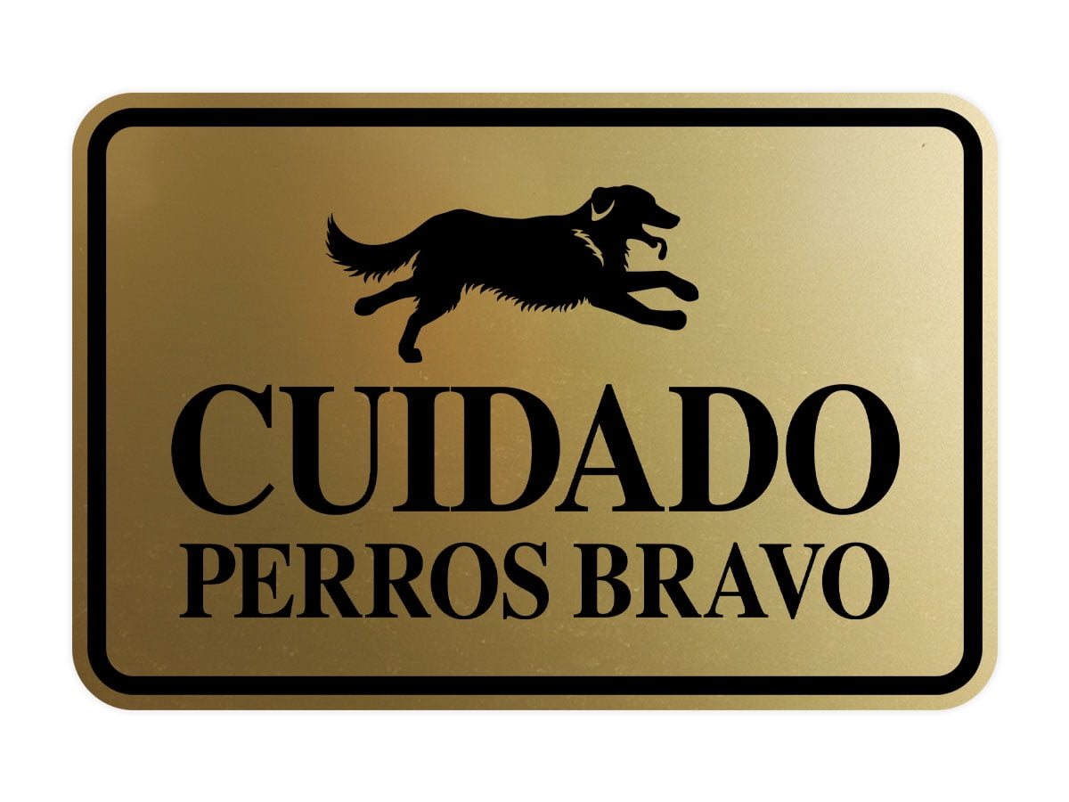 Signs ByLITA Classic Framed Cuidado Perros Bravos Graphic Spanish ...
