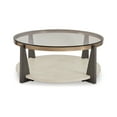 Signature Design by Ashley Frazwa Round Glasstop Coffee Table, Solid ...