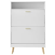 SKYSHALO Footwear Cabinet: Dual Flip Compartments, Entryway Shoe ...