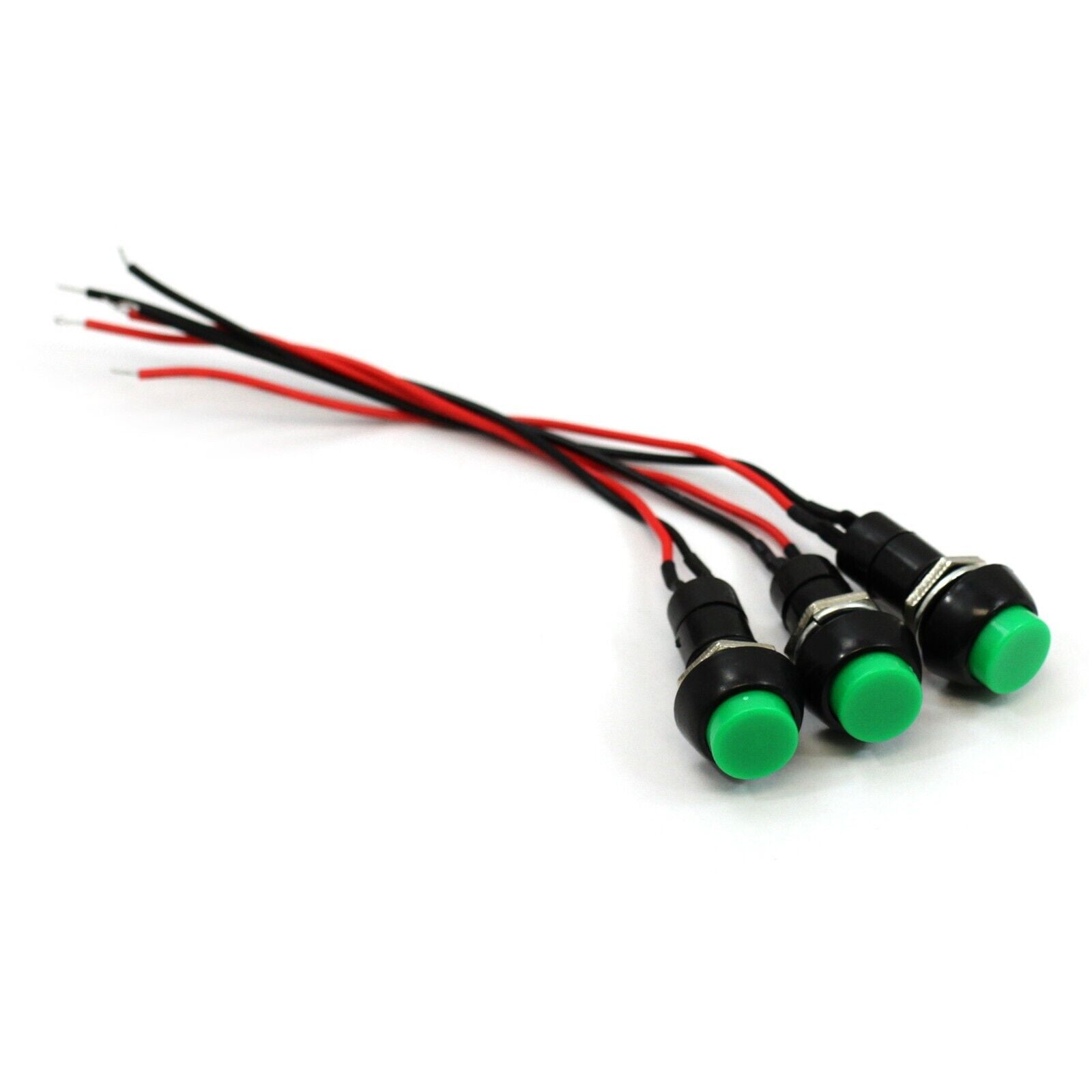 12mm 12V 5Amp Mount Push Button Lockless Momentary ON/OFF Wired Cabled ...