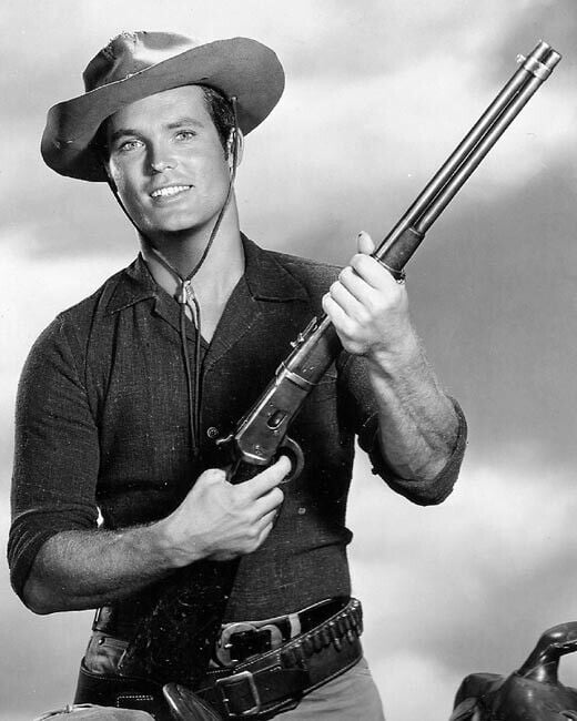 Ty Hardin as Bronco Layne ready for action with his rifle 4x6 photo ...