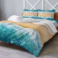 4 Piece Duvet Cover Set Cal king, Nautical Ocean Sea Wave Soft ...