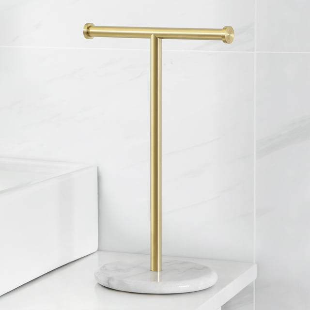 KES Gold Hand Towel Holder Stand Marble Towel Rack Brushed Brass ...