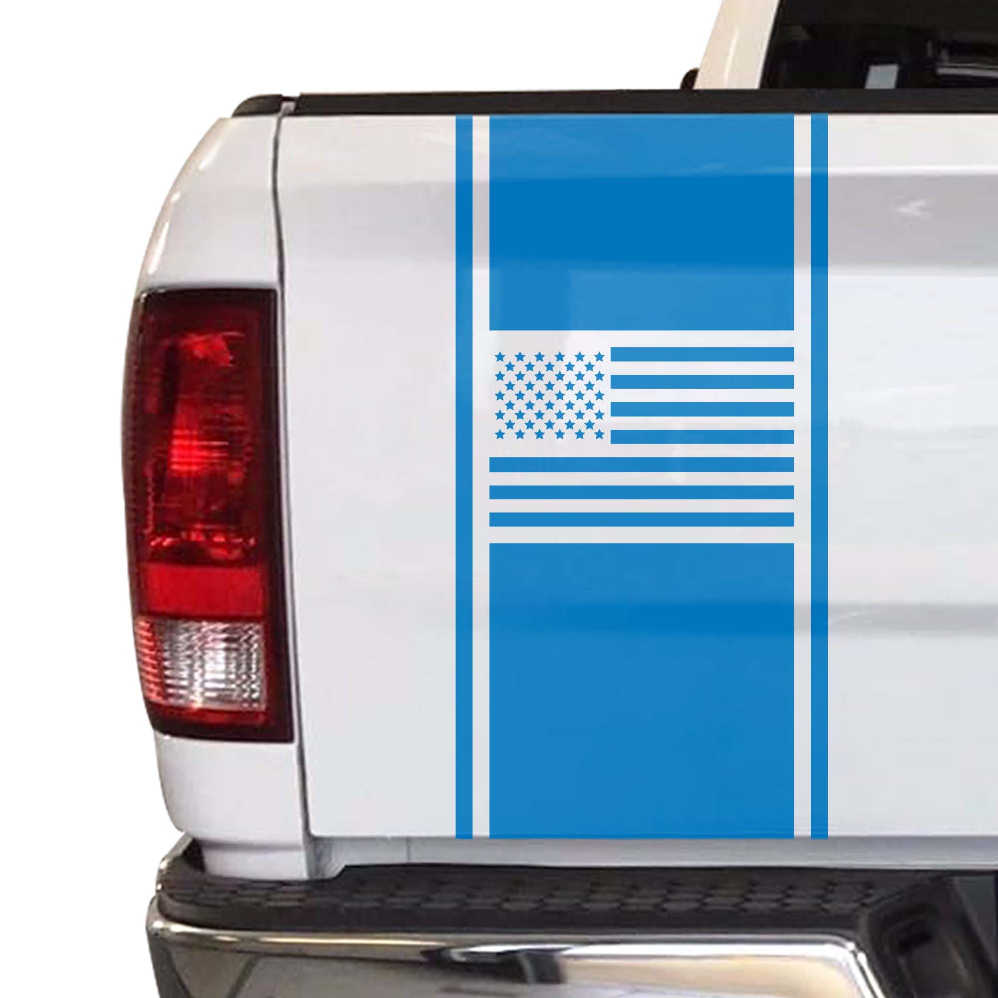 American USA Flag Racing Stripes Truck Tailgate Vinyl Decal Sticker ...