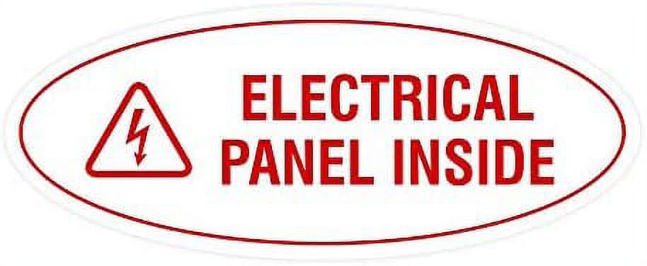 Oval Electrical Panel Inside Sign (White/Red) - Large - Walmart.com