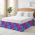 Abstract Art Bed Skirt Queen Size 16 Inch Drop, Blue Purple Yellow ...