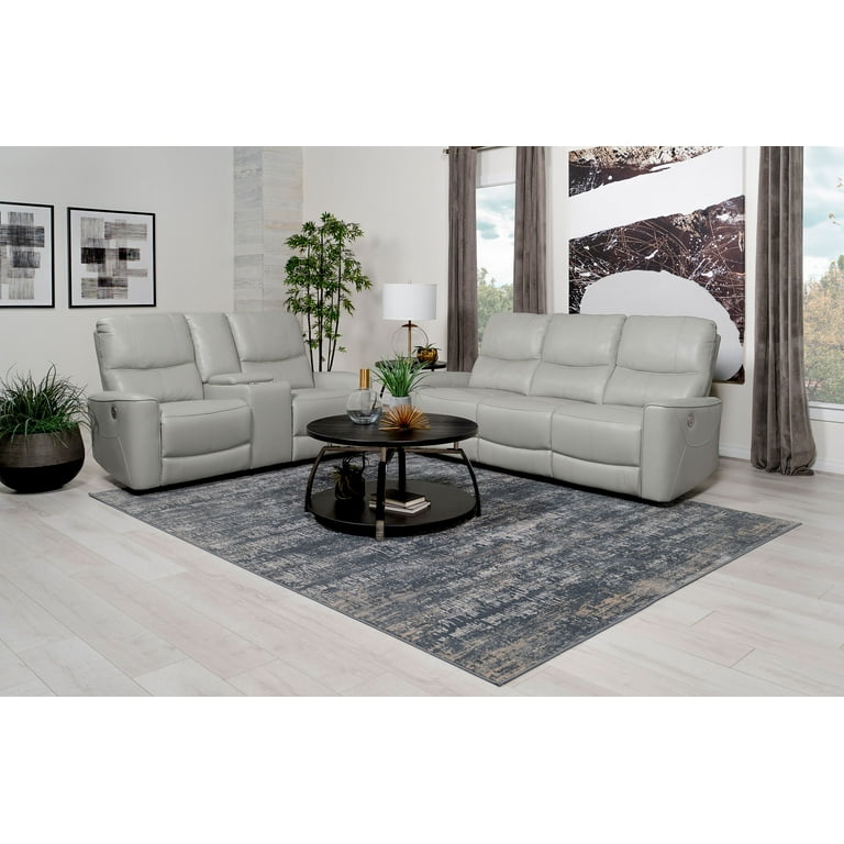 Ivory leather reclining sofa store