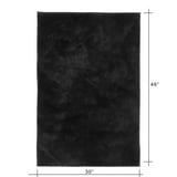 Mainstays Soft Faux Rabbit Fur Area Rug 30x46 inches Black Plush Cozy ...