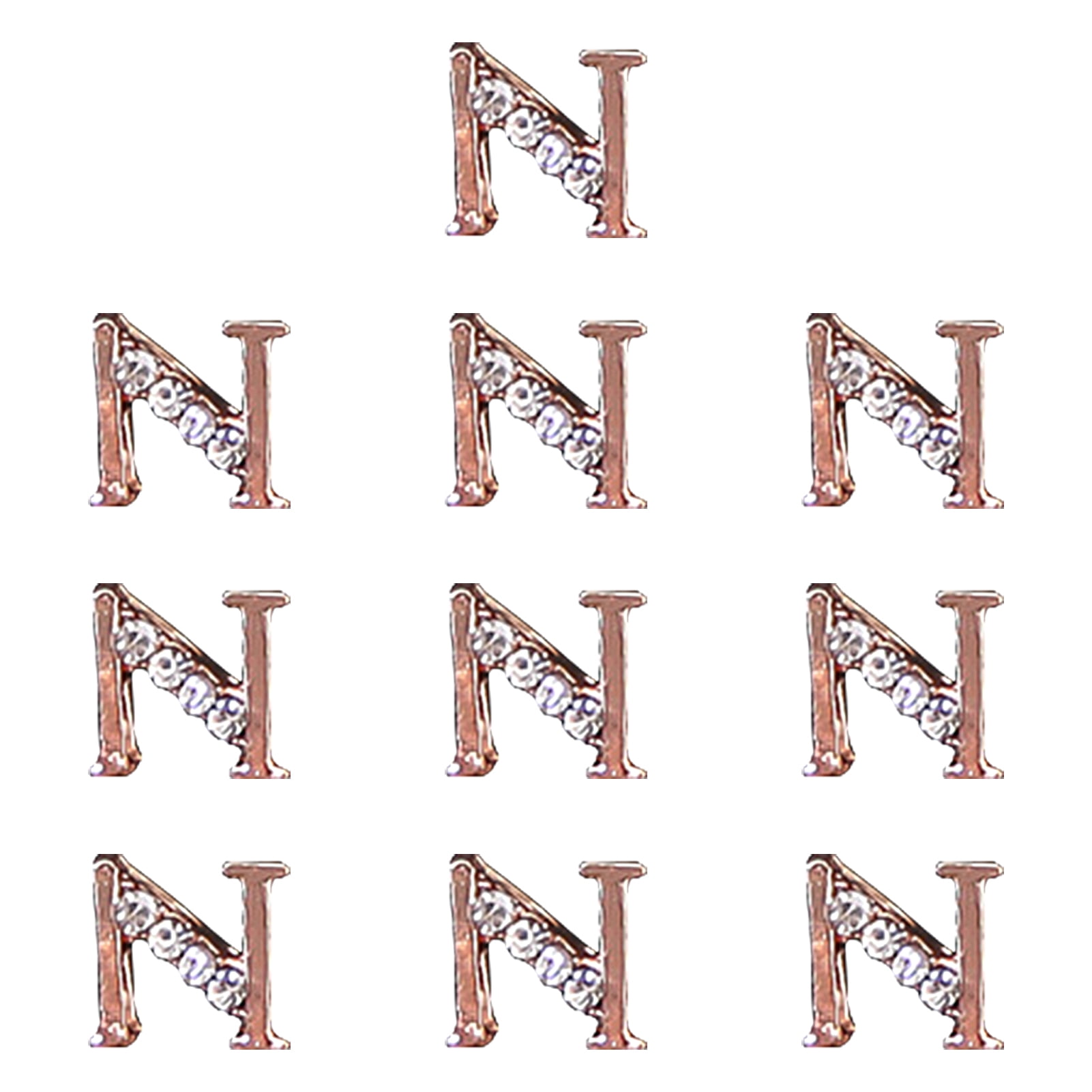 Hesroicy 10Pcs Nail Art Alphabets Three-dimensional Shining Hollowed ...