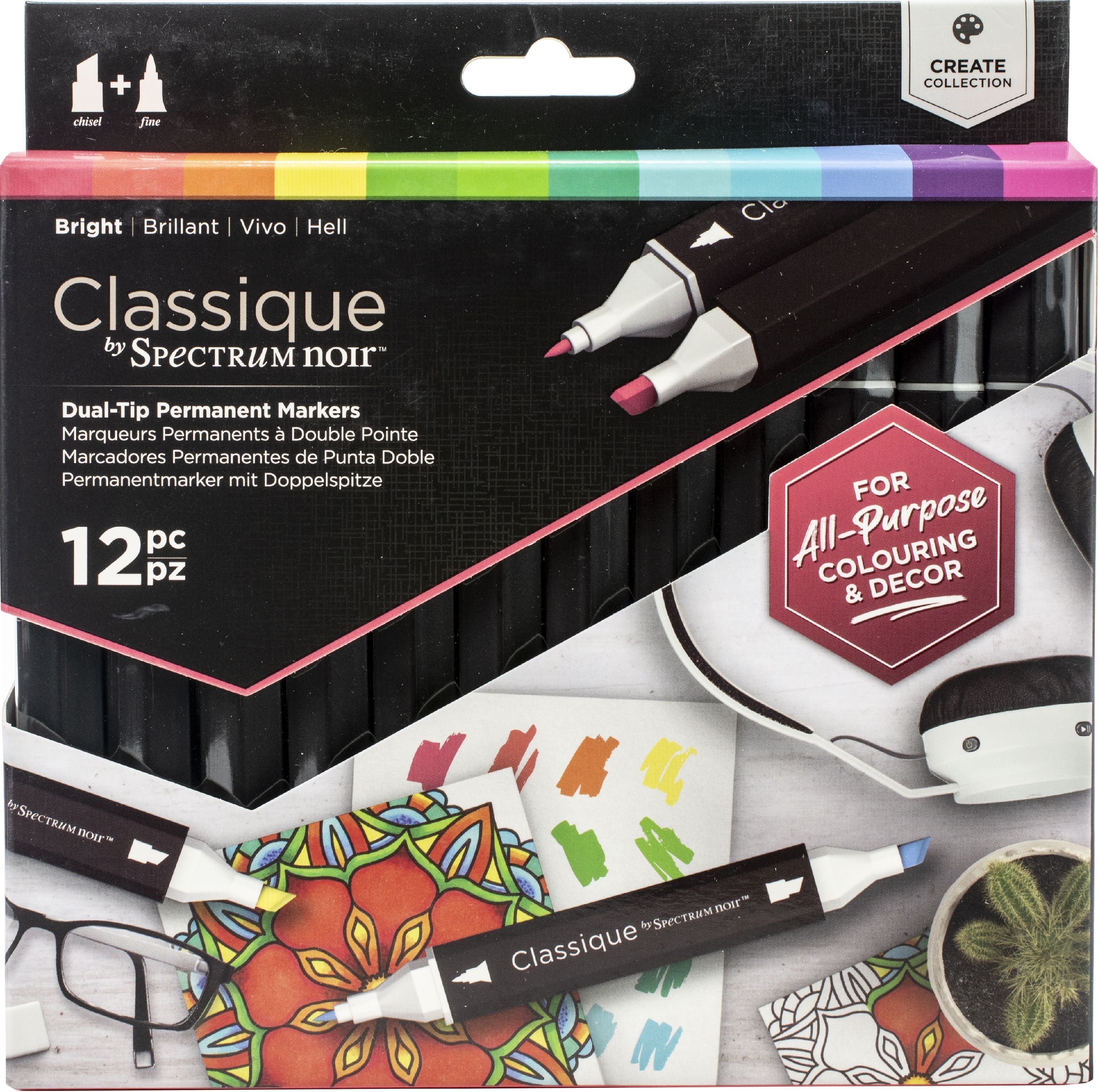 Spectrum Noir Classique Alcohol Markers 12/Pkg-Bright | Walmart Canada