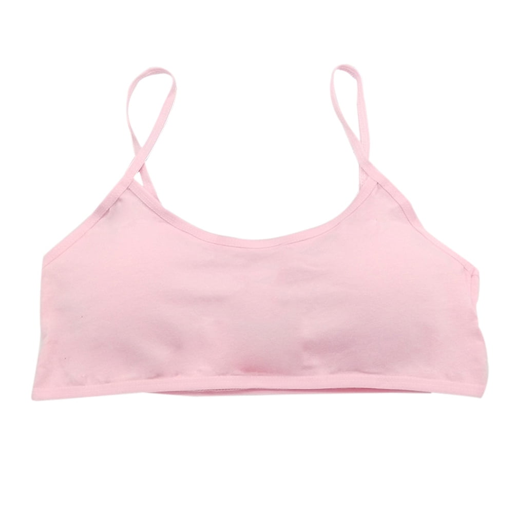Teen Girls Big Girls Cotton Development Bra Crop Bra Cami Training Bra ...